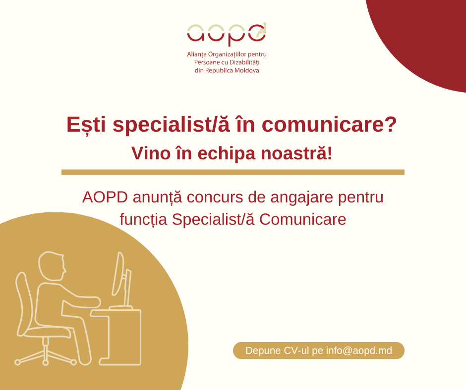AOPD anunță concurs de angajare pentru funcția Specialist/ă Comunicare ...